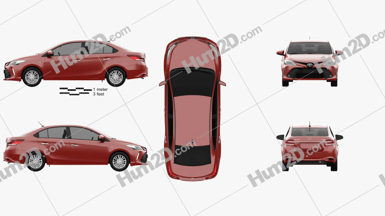 Toyota Vios 2017 Clipart and Blueprint - Download Vehicles Clip Art ...