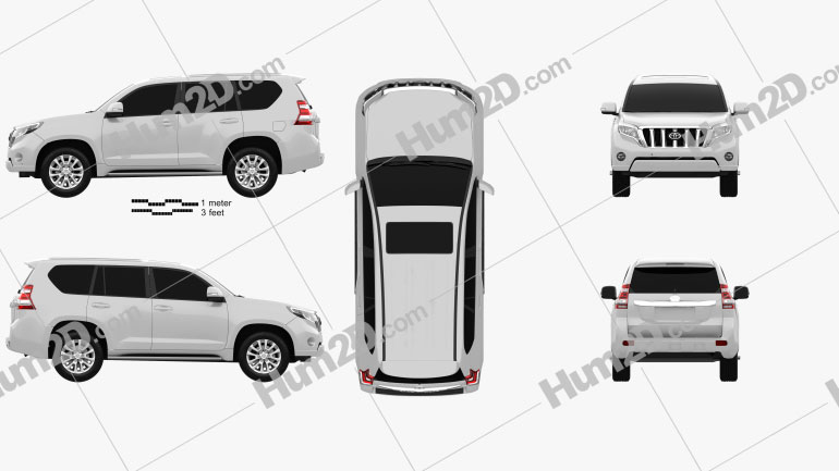 Toyota Land Cruiser Prado 5-door EU-spec 2013 Clipart and Blueprint ...