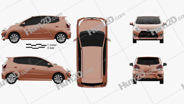 Toyota Wigo G 2018 Clipart and Blueprint - Download Vehicles Clip Art ...