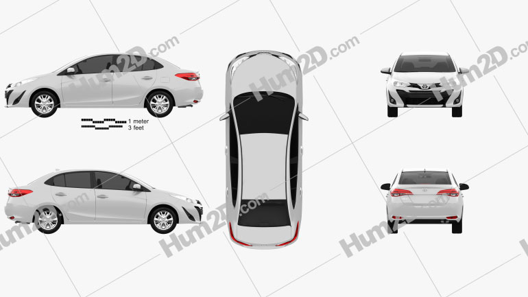 Toyota Vios 2018 Clipart and Blueprint - Download Vehicles Clip Art ...