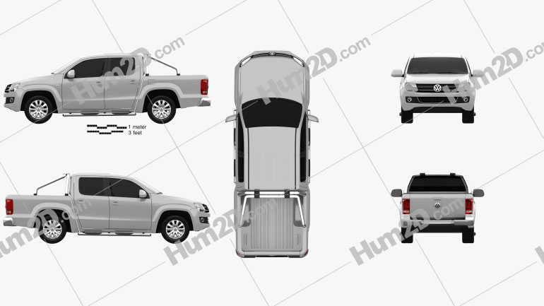 Volkswagen Amarok Clipart and Blueprints for Download