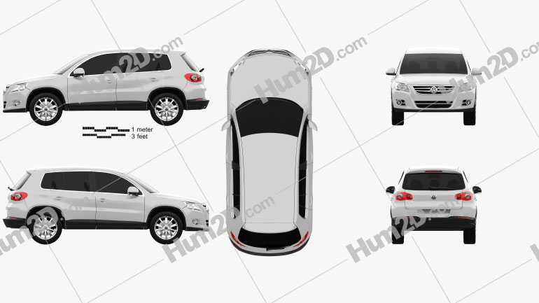Volkswagen Tiguan 2010 Clipart and Blueprint - Download Vehicles Clip ...