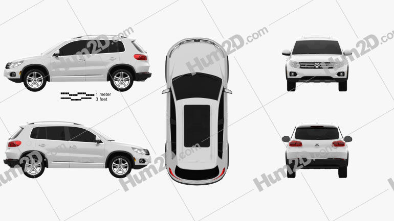 Volkswagen Tiguan Track & Style R-Line US 2013 Clipart and Blueprint ...