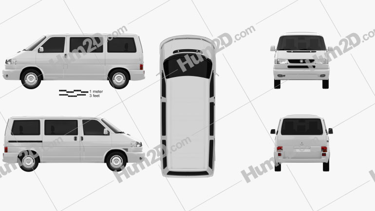 Volkswagen Transporter T4 SWB Vector Drawing, 58% OFF