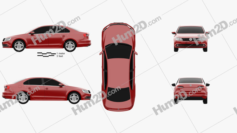 Volkswagen Jetta 2015 Clipart and Blueprint - Download Vehicles Clip ...
