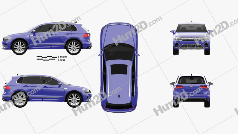 Volkswagen Tiguan GTE 2015 Clipart and Blueprint - Download Vehicles ...