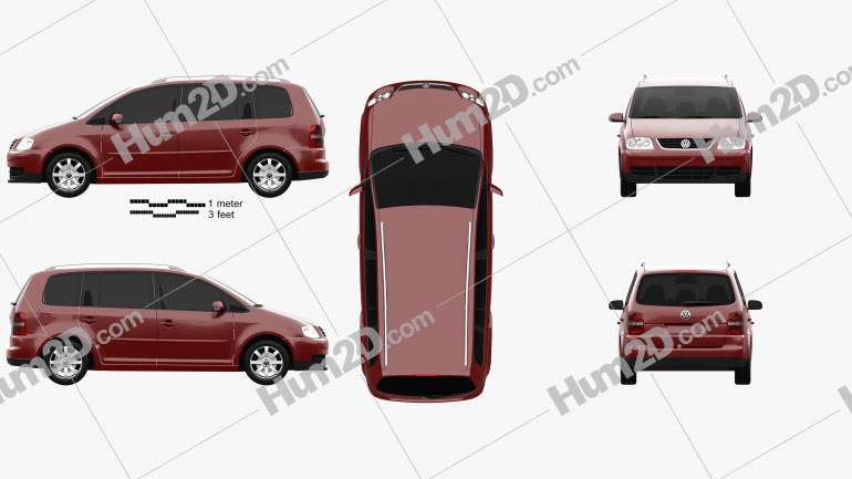 Volkswagen Touran 2003 Clipart and Blueprint - Download Vehicles Clip ...