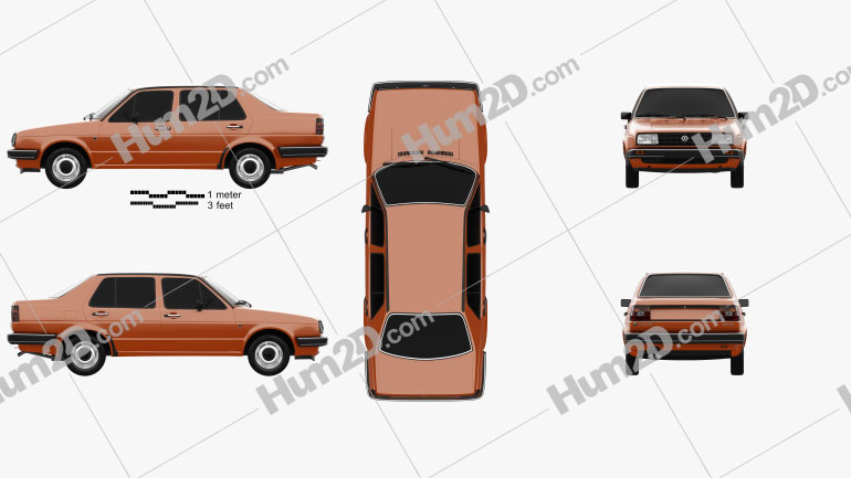 Volkswagen Jetta 1984 Clipart and Blueprint - Download Vehicles Clip ...