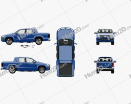 Volkswagen Amarok Crew Cab Ultimate 2016 Blueprint in PNG - Download ...