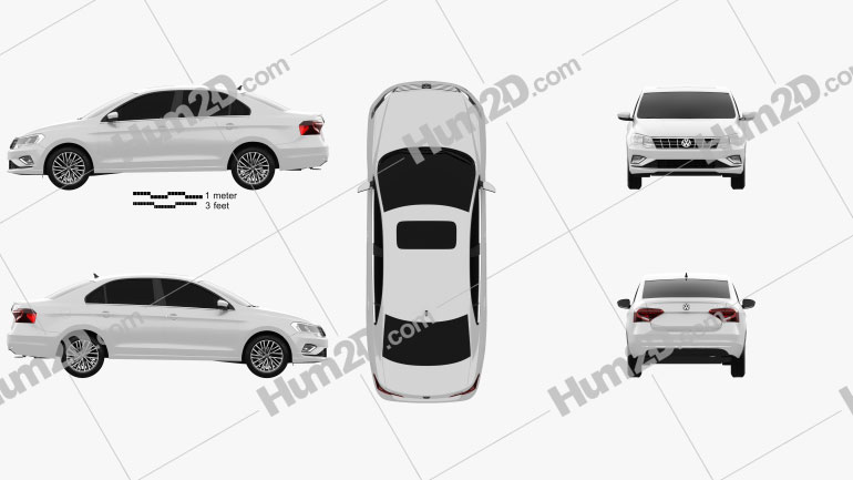 Volkswagen Jetta Clipart and Blueprints for Download