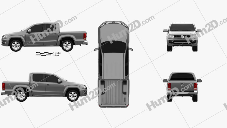 Volkswagen Amarok Crew Cab 2016 Clipart and Blueprint - Download ...