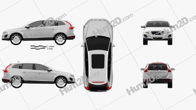 Volvo XC60 2009 Clipart and Blueprint - Download Vehicles Clip Art ...