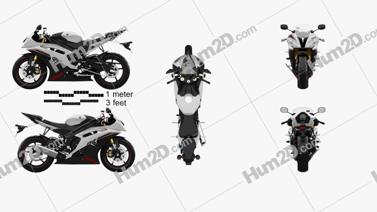 Yamaha YZF-R6 2014 Clipart and Blueprint - Download Vehicles Clip Art ...
