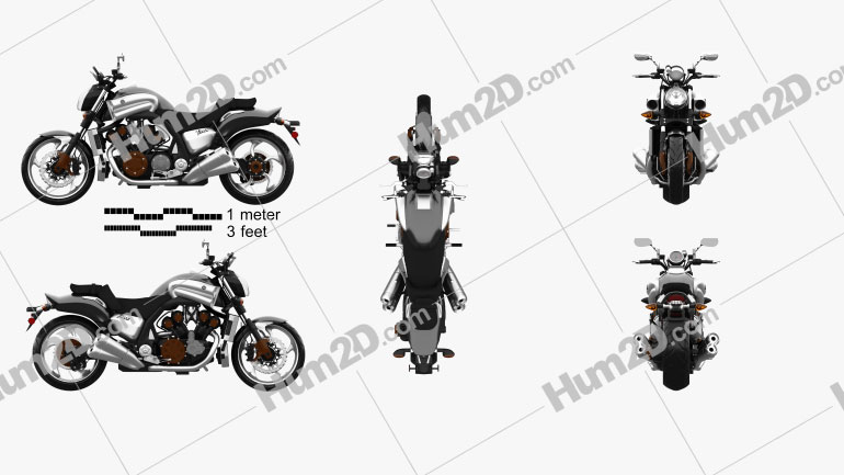 Yamaha VMax 2009 Clipart and Blueprint - Download Vehicles Clip Art ...