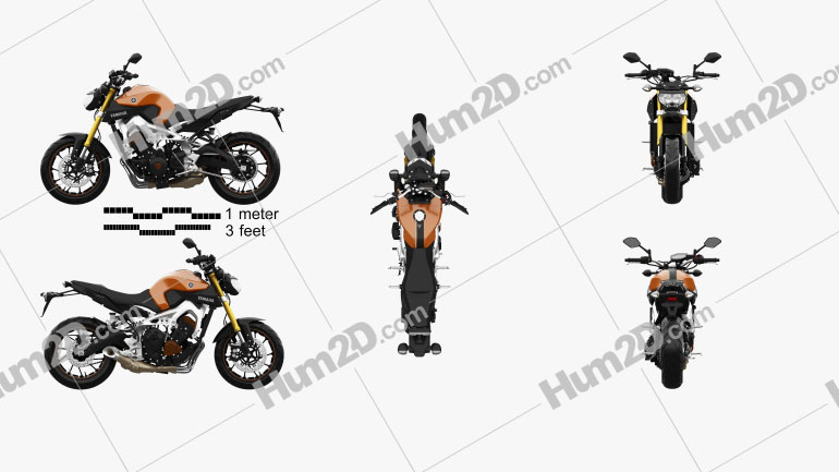 Yamaha MT-09 2014 Clipart and Blueprint - Download Vehicles Clip Art ...