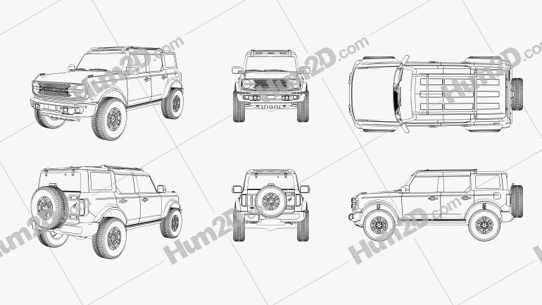 Ford Bronco 2020 Outline Clipart and Blueprint - Download Vehicles Clip ...