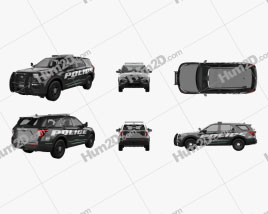 Ford Explorer Police Interceptor Utility 2016 Clipart and Blueprint ...
